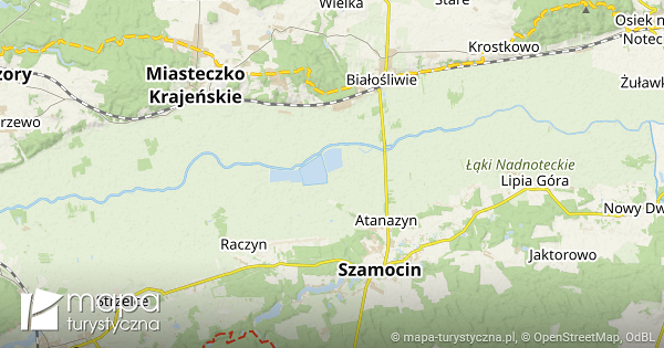 Dolina Środkowej Noteci - mapa szlaków turystycznych | mapa-turystyczna.pl