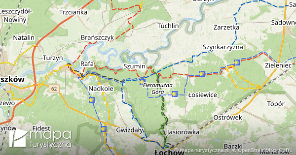Dolina Dolnego Bugu - mapa szlaków turystycznych | mapa-turystyczna.pl