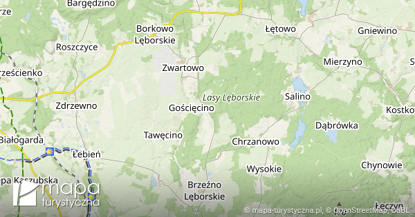 Wysoczyzna Choczewska - mapa szlaków turystycznych | mapa-turystyczna.pl