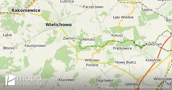 Dolina Środkowej Obry - mapa szlaków turystycznych | mapa-turystyczna.pl