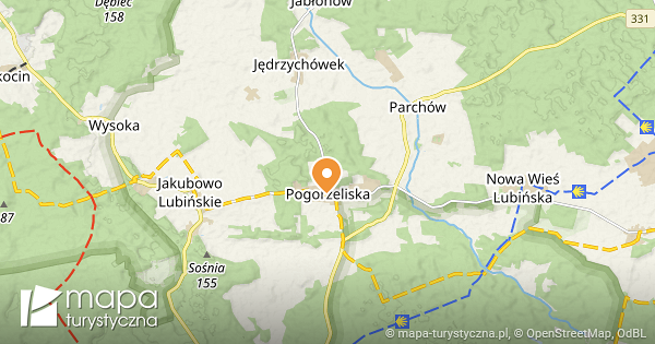 Pogorzeliska - mapa szlaków turystycznych | mapa-turystyczna.pl