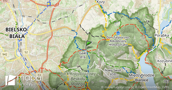 Gaiki - mapa szlaków turystycznych | mapa-turystyczna.pl