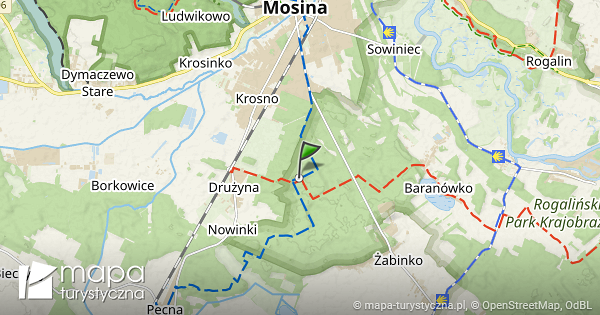 Skrzyżowanie szlaków czerwony / niebieski - mapa szlaków turystycznych ...