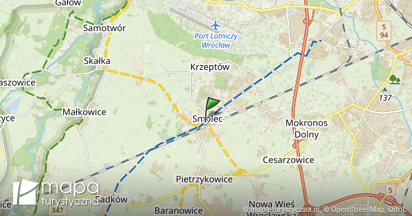 Smolec - mapa szlaków turystycznych | mapa-turystyczna.pl