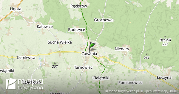Zawonia - mapa szlaków turystycznych | mapa-turystyczna.pl