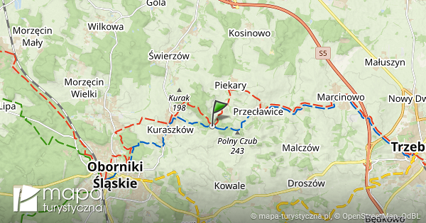 Pod Kuraszkową Górą - mapa szlaków turystycznych | mapa-turystyczna.pl