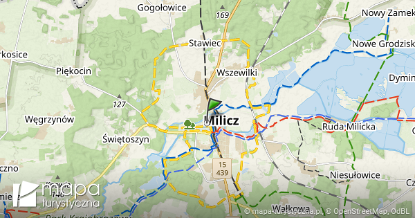 Milicz, zamek - mapa szlaków turystycznych | mapa-turystyczna.pl