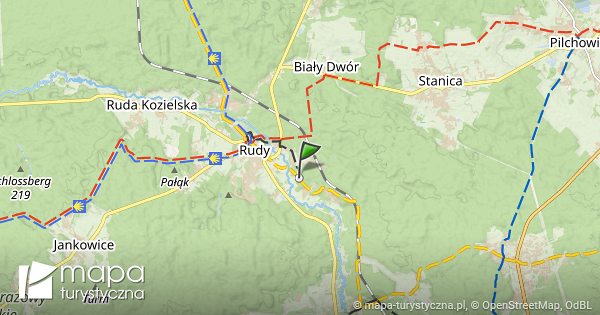 Podbiała, węzeł szlaków - mapa szlaków turystycznych | mapa-turystyczna.pl