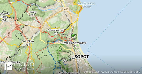 Sopot, Kamienny Potok - mapa szlaków turystycznych | mapa-turystyczna.pl