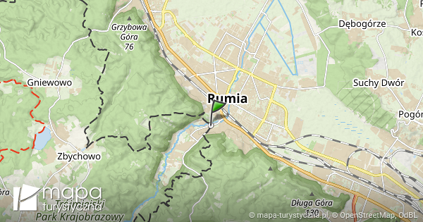 Rumia, Zagórze - mapa szlaków turystycznych | mapa-turystyczna.pl