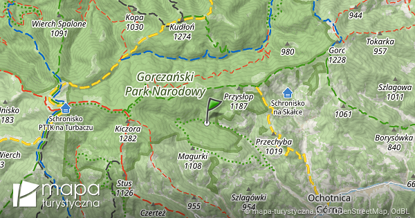 Polana Łonna - mapa szlaków turystycznych | mapa-turystyczna.pl