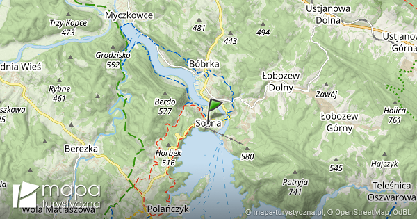 Solina - mapa szlaków turystycznych | mapa-turystyczna.pl