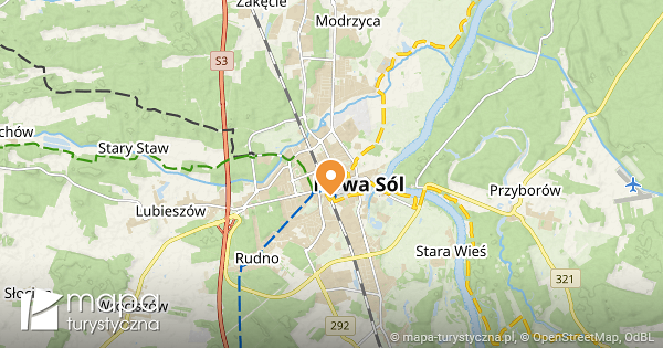 Nowa Sól, dworzec kolejowy - mapa szlaków turystycznych | mapa ...