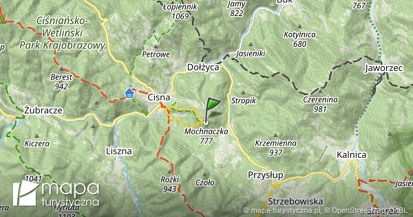 Jeleni Skok, wieża widokowa - mapa szlaków turystycznych | mapa ...