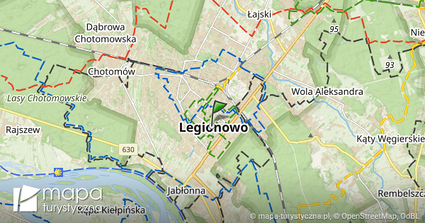 Legionowo - mapa szlaków turystycznych | mapa-turystyczna.pl