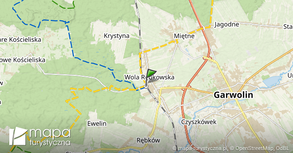 Garwolin, dworzec kolejowy - mapa szlaków turystycznych | mapa ...