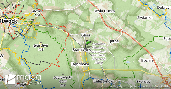 Stara Wieś, stacja kolejowa - mapa szlaków turystycznych | mapa ...
