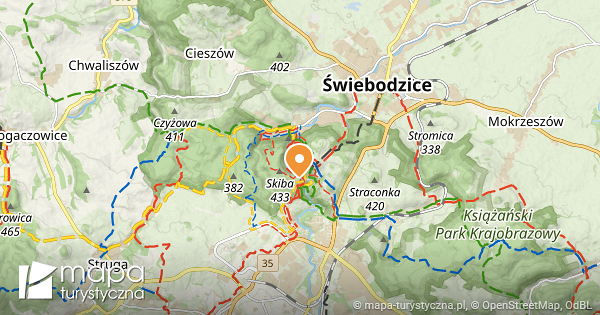 Odejście ścieżki spacerowej - mapa szlaków turystycznych | mapa ...