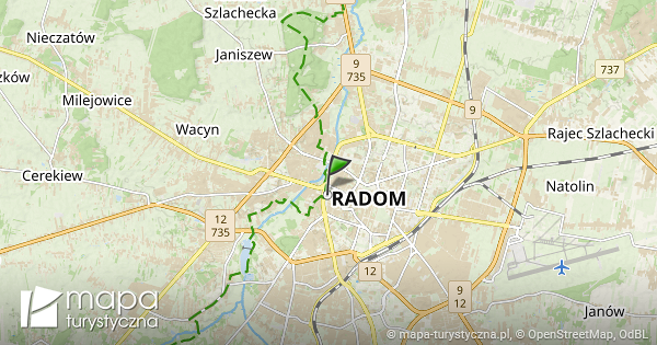 Radom - mapa szlaków turystycznych | mapa-turystyczna.pl