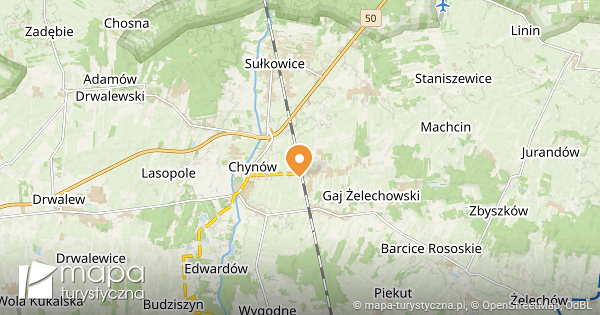 Chynów - mapa szlaków turystycznych | mapa-turystyczna.pl