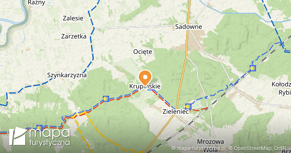 Krupińskie - mapa szlaków turystycznych | mapa-turystyczna.pl