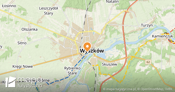 Wyszków - mapa szlaków turystycznych | mapa-turystyczna.pl