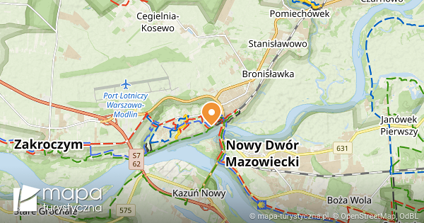 Twierdza Modlin, Brama Ostrołęcka - mapa szlaków turystycznych | mapa ...