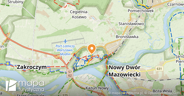 Modlin, muzeum - mapa szlaków turystycznych | mapa-turystyczna.pl