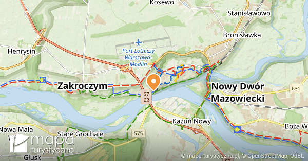 Twierdza Modlin, punkt widokowy - mapa szlaków turystycznych | mapa ...