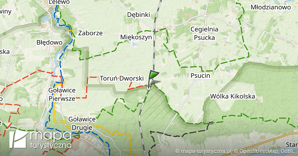 Brody Warszawskie, stacja kolejowa - mapa szlaków turystycznych | mapa ...