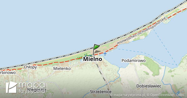 Mielno - mapa szlaków turystycznych | mapa-turystyczna.pl