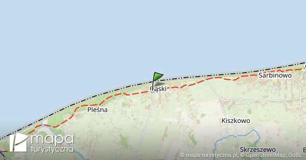 Gąski - mapa szlaków turystycznych | mapa-turystyczna.pl