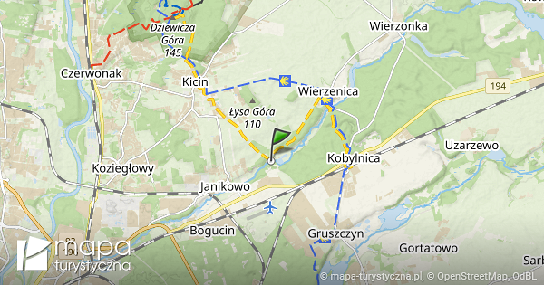 Mechowo - mapa szlaków turystycznych | mapa-turystyczna.pl