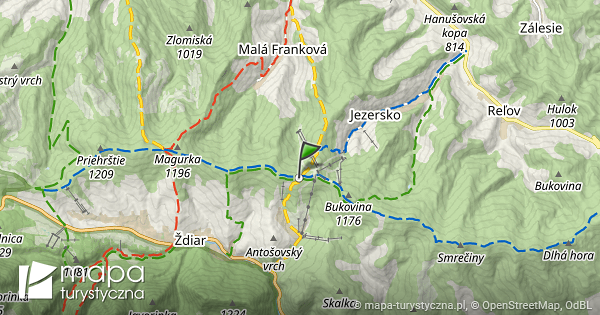 Malá Poľana - mapa szlaków turystycznych | mapa-turystyczna.pl