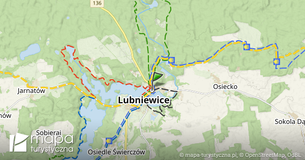 Lubniewice, stary zamek - mapa szlaków turystycznych | mapa-turystyczna.pl