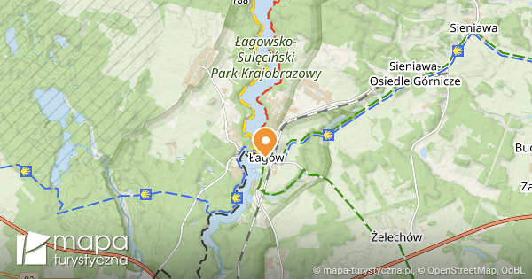 Łagów - mapa szlaków turystycznych | mapa-turystyczna.pl