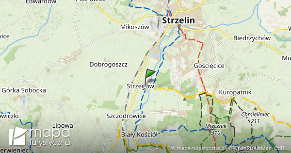 Strzegów, rozejście szlaków - mapa szlaków turystycznych | mapa ...