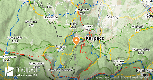 Karpacz, ul. Olimpijska - mapa szlaków turystycznych | mapa-turystyczna.pl
