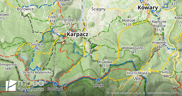 Karpacz, Szeroki Most - mapa szlaków turystycznych | mapa-turystyczna.pl