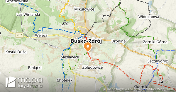 Busko-Zdrój, kaplica św. Anny - mapa szlaków turystycznych | mapa ...
