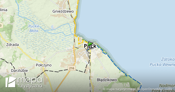 Puck - mapa szlaków turystycznych | mapa-turystyczna.pl