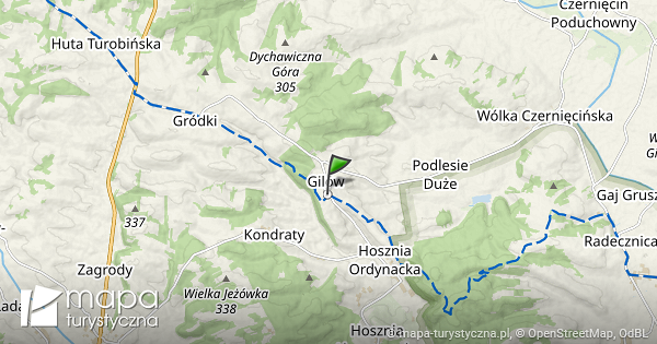 Gilów - mapa szlaków turystycznych | mapa-turystyczna.pl
