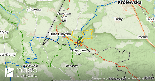 Długi Goraj - mapa szlaków turystycznych | mapa-turystyczna.pl