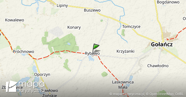 Rybowo - mapa szlaków turystycznych | mapa-turystyczna.pl