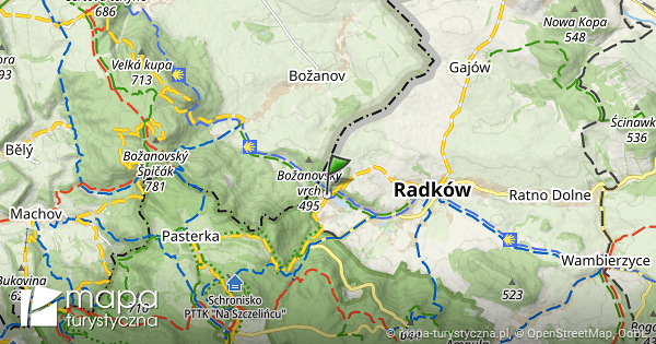 Zalew Radkowski - mapa szlaków turystycznych | mapa-turystyczna.pl