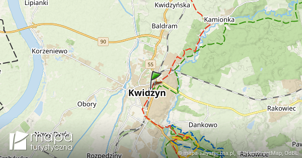 Kwidzyn, Rondo 3 Maja - mapa szlaków turystycznych | mapa-turystyczna.pl