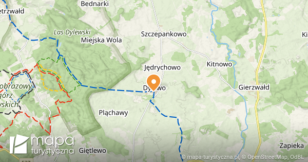 Dylewo - mapa szlaków turystycznych | mapa-turystyczna.pl