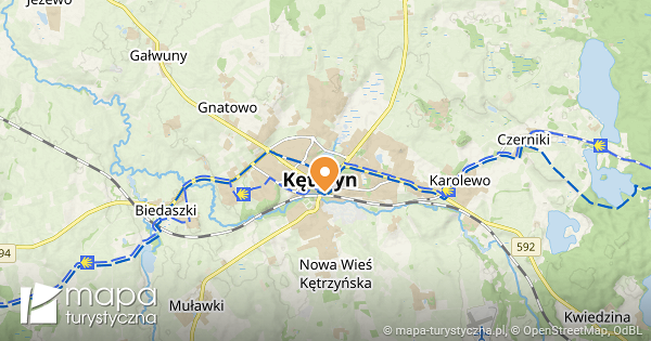Kętrzyn - mapa szlaków turystycznych | mapa-turystyczna.pl