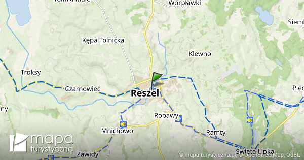 Reszel - mapa szlaków turystycznych | mapa-turystyczna.pl