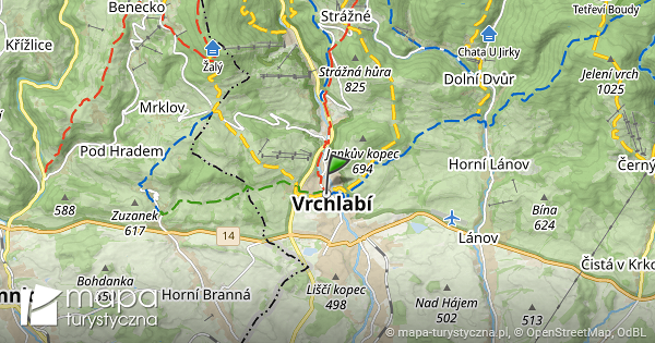 Polecane trasy z: Vrchlabí | mapa-turystyczna.pl